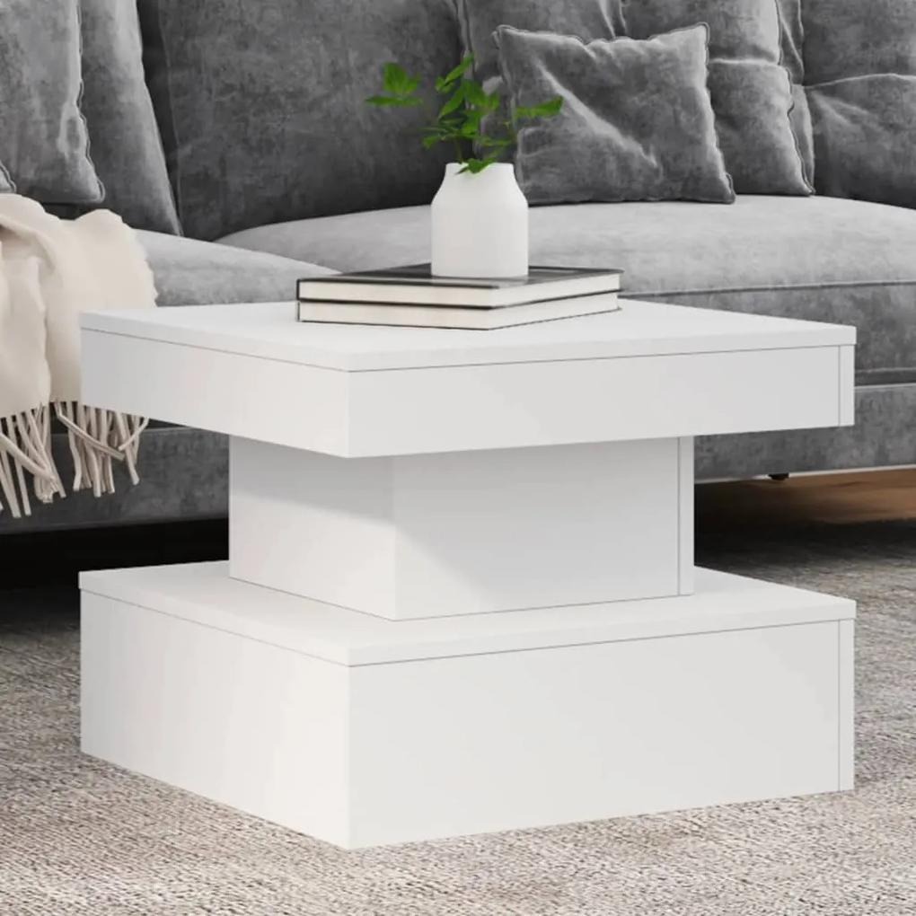 Konferenční stolek s LED osvětlením bílý 50 x 50 x 40 cm - Default Title