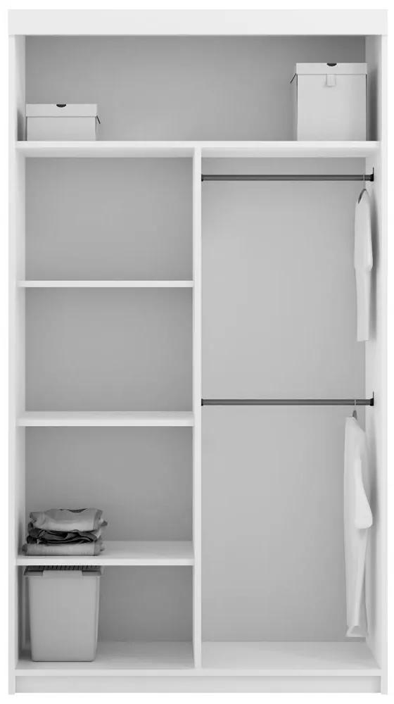 Šatní skříň MIAMI se zrcadlem | 120 cm | sonoma | 3 varianty vnitřního uspořádání | POUZE U NÁS
