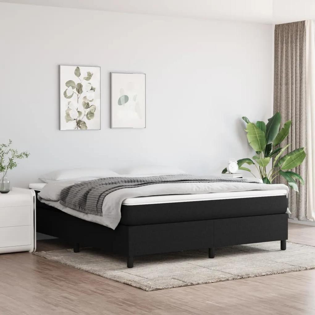 Box spring postel s matrací černá 180x200 cm textil,  3144441