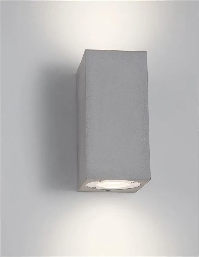 NV 9790552 Venkovní nástěnné svítidlo FUENTO šedý beton skleněný difuzor GU10 2x7W IP65 100-240V bez žárovky světlo nahoru a dolů - NOVA LUCE