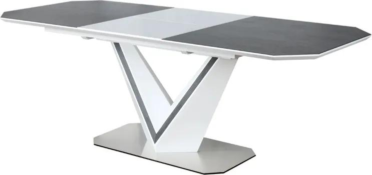 Casarredo Jídelní stůl rozkládací VALERIO CERAMIC šedá/bílý mat