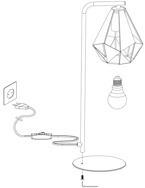 Eglo 43058 - Stolní lampa CARLTON 1xE27/60W/230V