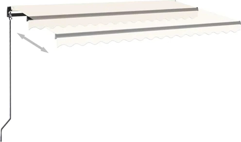Ručně zatahovací markýza s LED světlem 400 x 350 cm krémová 3069182