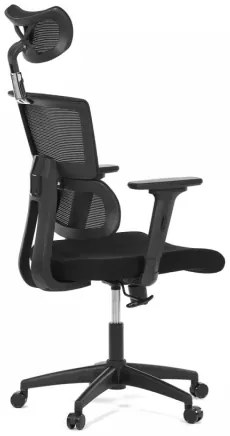 Kancelářská židle ergonomická černá látka a MESH houpací KA-B1025 BK
