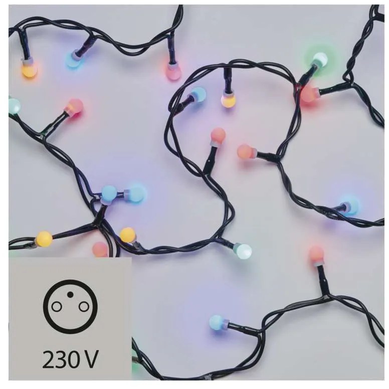 LED vánoční cherry řetěz – kuličky, 5m, vnitřní, multicolor