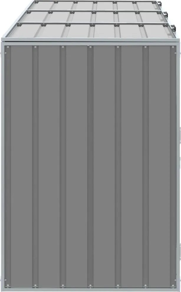 vidaXL Box na 3 popelnice 216 x 81 x 115 cm ocel [4006182] Barva: Šedá
