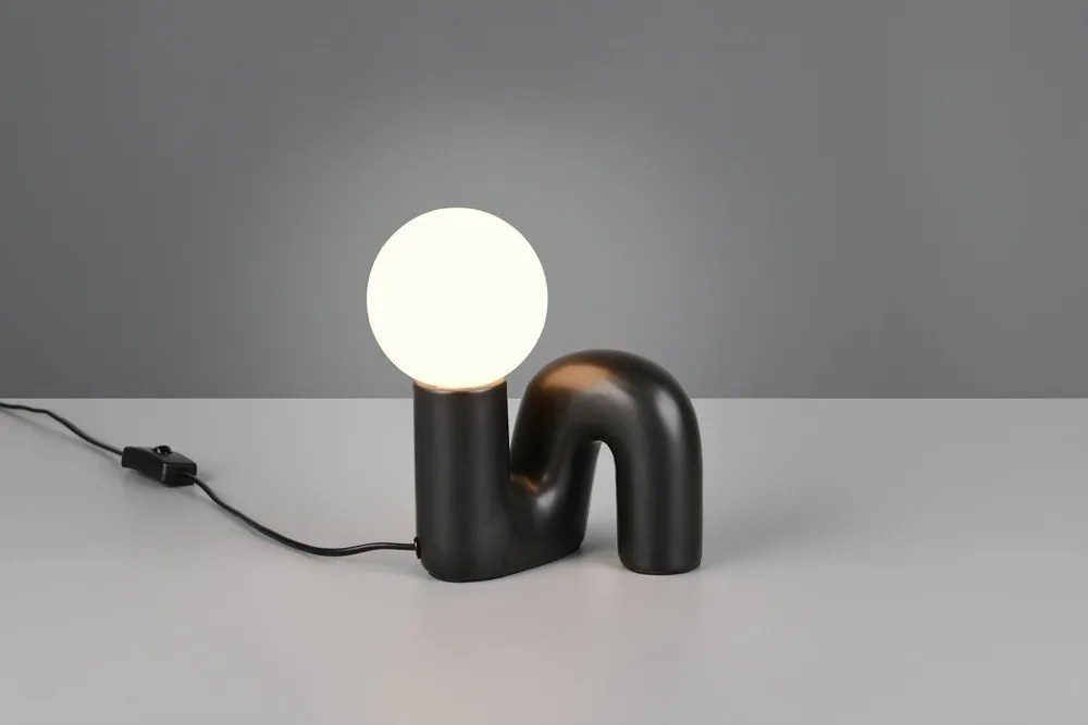 Černá keramická stolní lampa (výška 21,5 cm) Quinn – Reality