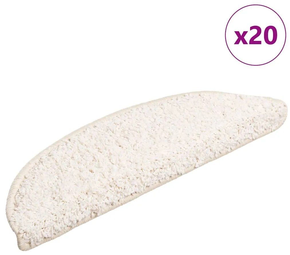 Schodové rohože 20 ks 56 x 17 x 3 cm bílé půlkulaté 3365843