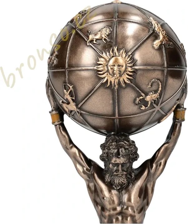 Atlas nesoucí nebeskou sféru – bronzovaná figurka z řecké mytologie Veronese WU78109A4