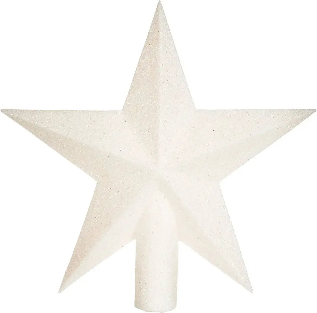 Hvězda na vánoční stromeček, 22 cm, bílá