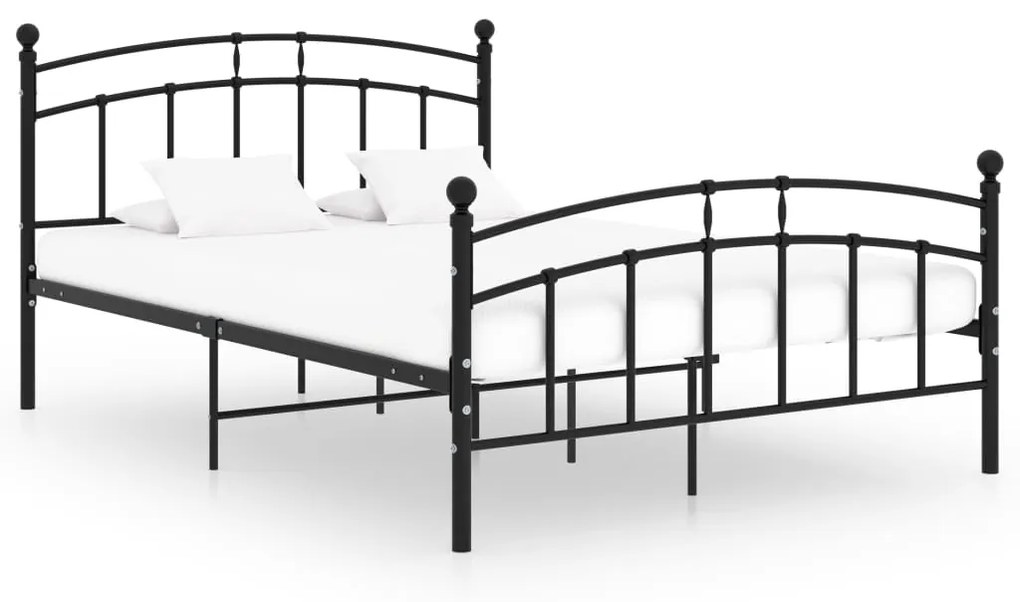 Rám postele černý kov 200 x 200 cm,  324985