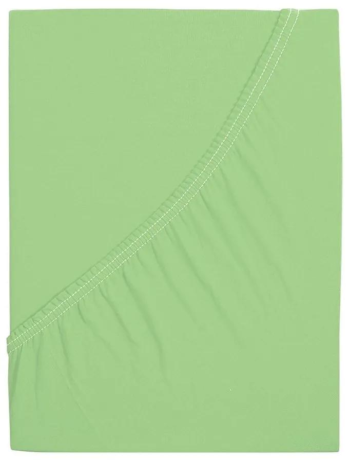 B.E.S. - Petrovice, s.r.o. Prostěradlo Jersey česaná bavlna MAKO - Světlá zelená 200 x 200
