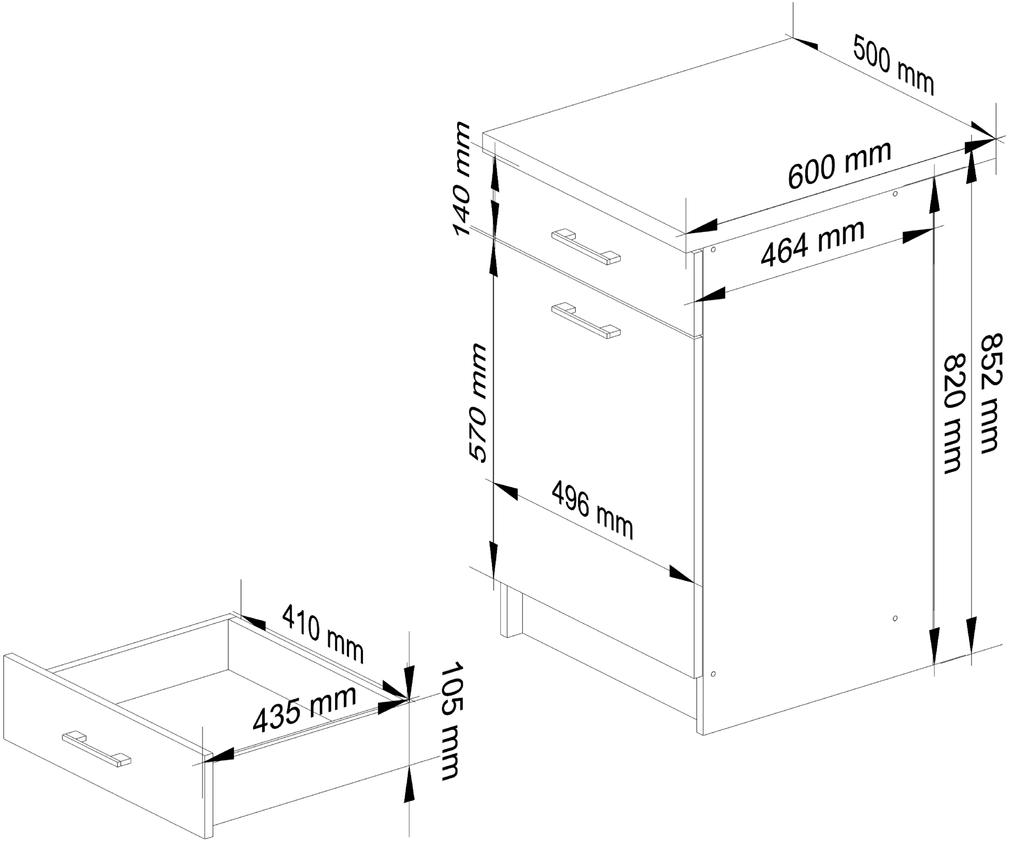 Dolní kuchyňská skříňka na troubu Ozara S50 SZ1 (bílá). 1069450