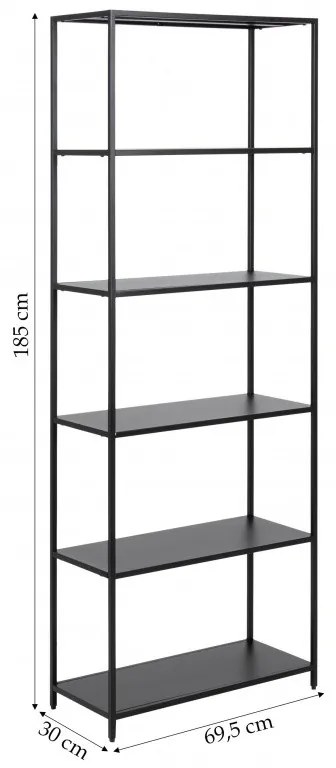 Regál Newcastle 185 cm černý