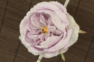 Autronic Květina umělá. Květ růže na klipu,  barva staro-růžová glitrovaná UKK-039
