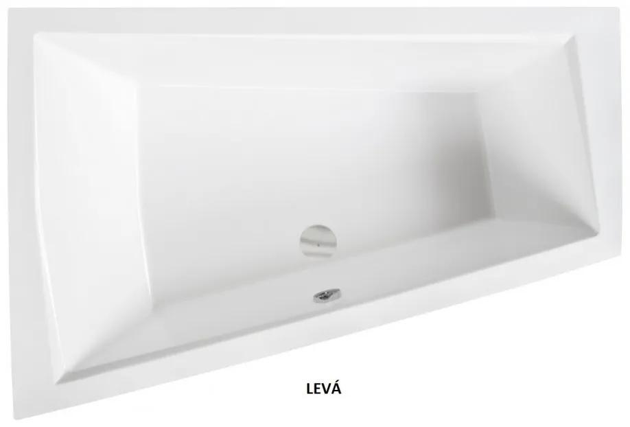 BESCO Asymetrická vana INTIMA DUO SLIM Nožičky k vaně - Bez nožiček, Rozměr vany - 180 × 125 cm, Způsob provedení - Levé VANINTID18SLIML