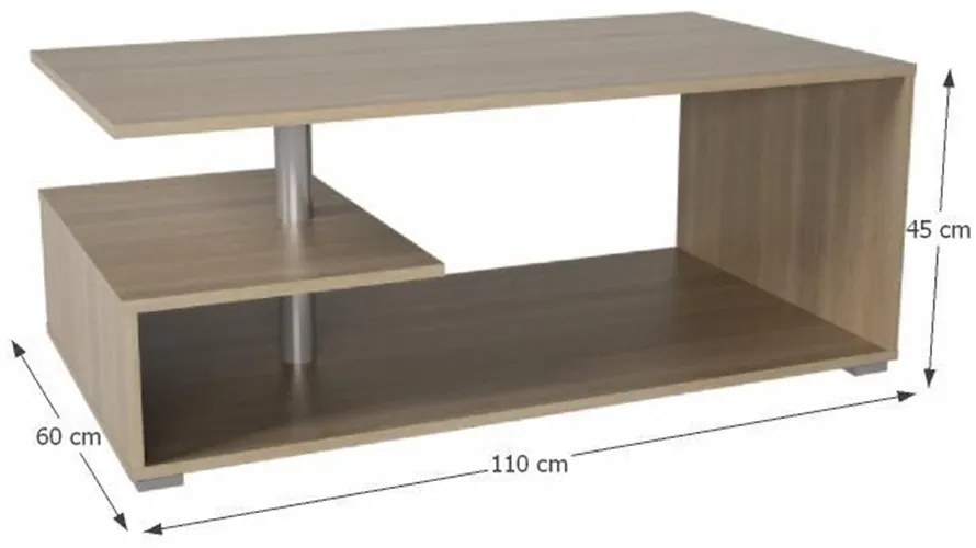 Konferenční stůl DORISA — 110x60x45 cm Kondela Dub wotan