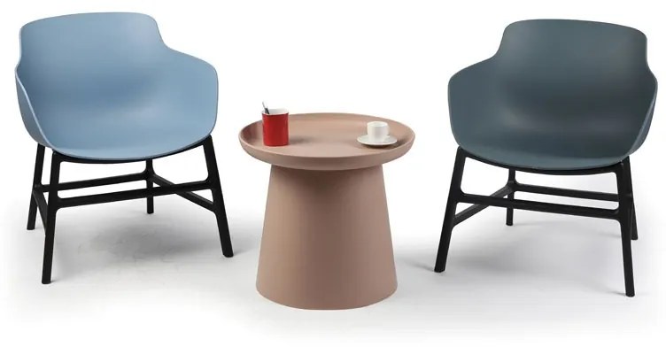 Plastový kávový stolek FUNGO průměr 500 mm, bílý