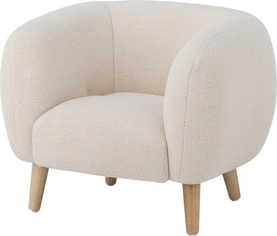 Bílé dětské křesílko z textilie bouclé Cade – Bloomingville Mini