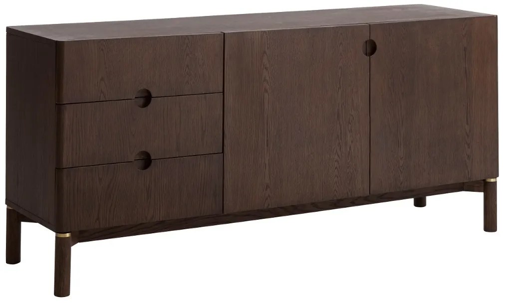 Designová komoda Takayoshi 160 cm tmavě hnědá