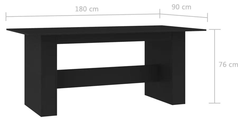Jídelní stůl Tinnie - černý - dřevotříska | 180x90x76 cm