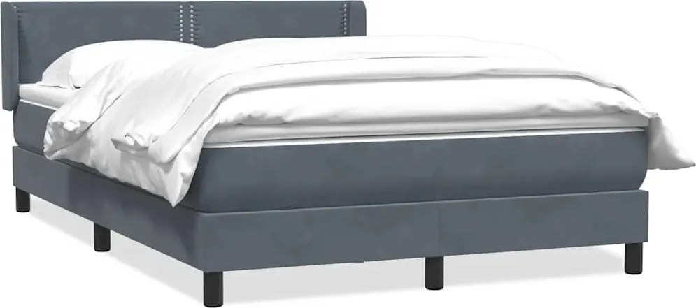 Box spring postel s matrací tmavě šedá 160x210 cm samet 3318034