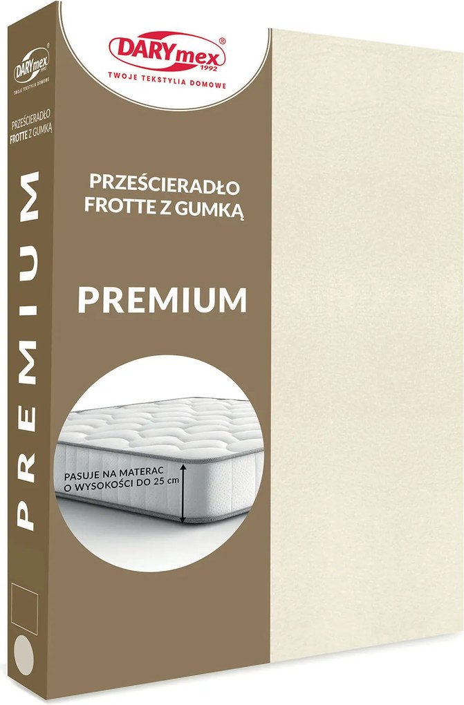 FROTÉ PROSTĚRADLO PREMIUM 140X200 CM PŘÍRODNÍ