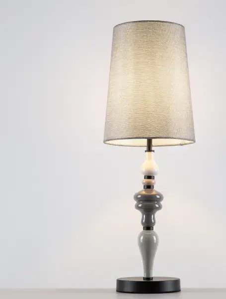 LED šedo-hnědá stolní lampa Damo