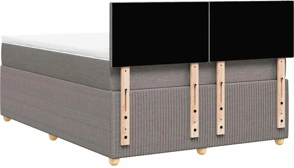 Box spring postel s matrací taupe 140x190 cm textil 3287448