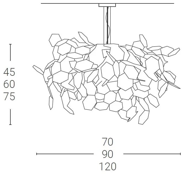 Zava Andromeda, závěsné designové svítidlo, 1x100W E27, prům. 90cm