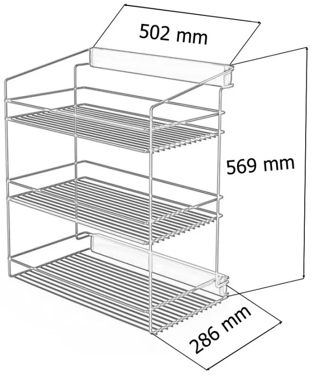 In-Design Úložný třípatrový koš na oblečení Barva koše: stříbrná