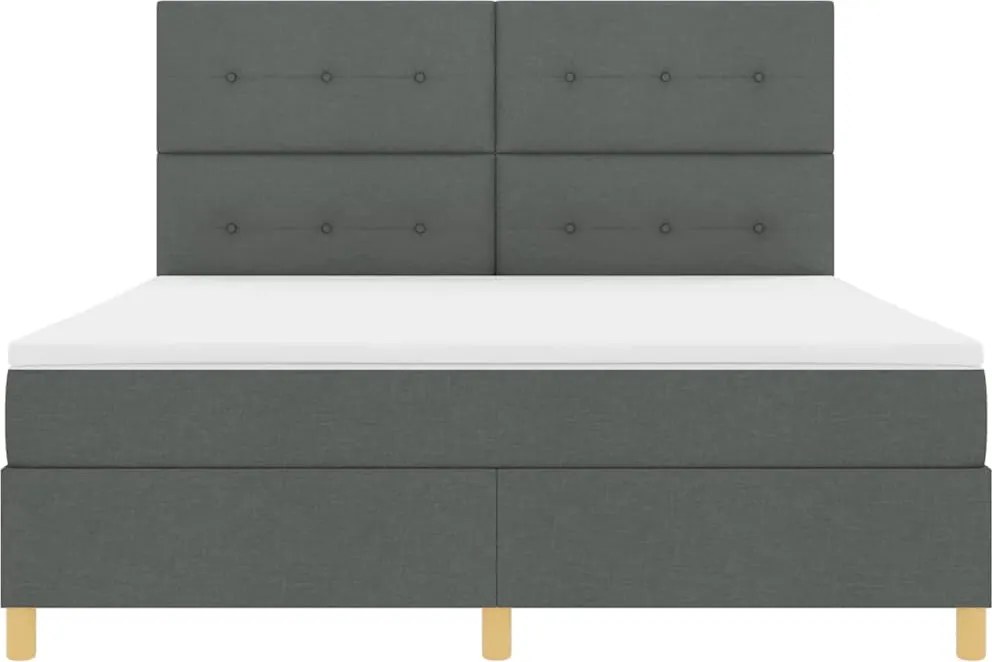 Postel s boxspringem s čelo Tmavě šedá 180 x 200 cm textil 3339638