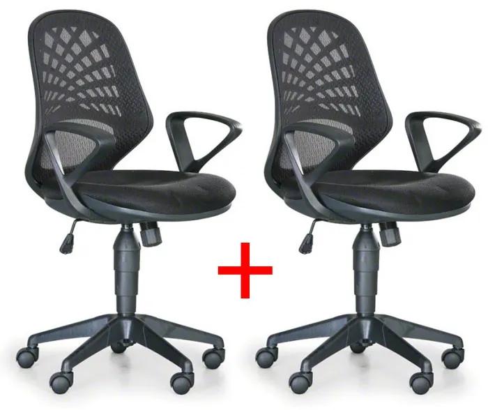 B2B Partner Kancelářská židle FLER, Akce 1+1 ZDARMA, černá | BIANO