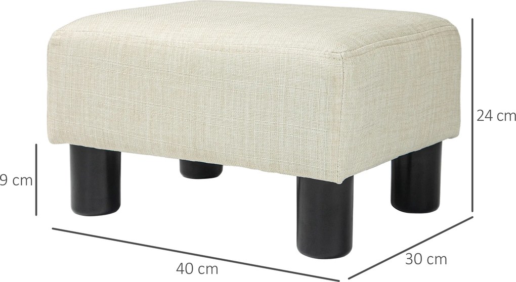 HOMCOM sedací puf 40×30×24 cm, do 110 kg, béžová