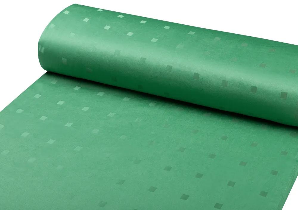 Biante Dekorační běhoun na stůl PM-022 Čtverečky na zeleném 45x140 cm