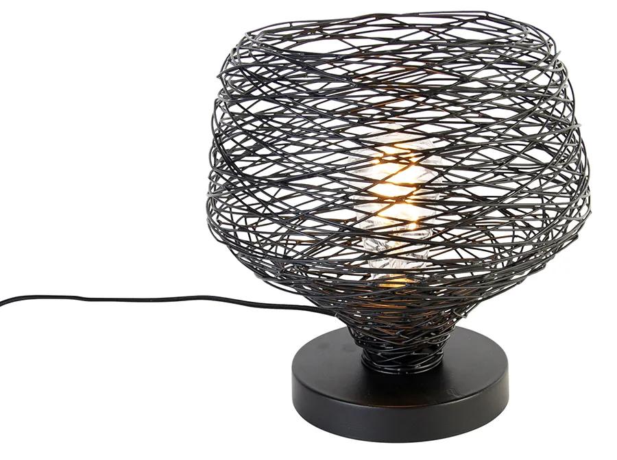 Designová stolní lampa černá 26 cm - Sarella