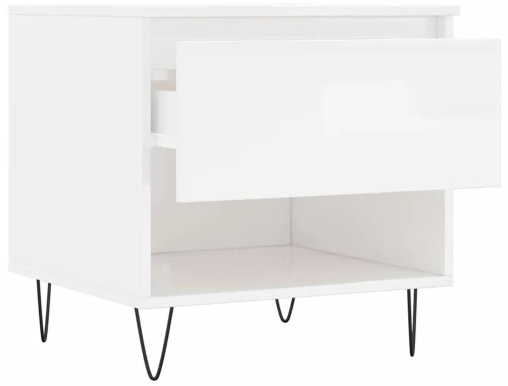 Konferenční stolky 2 ks lesklé bílé 50x46x50cm kompozitní dřevo - Default Title