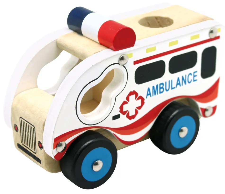 Dřevěné auto ambulance