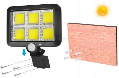 Solární LED lampa 120 COB