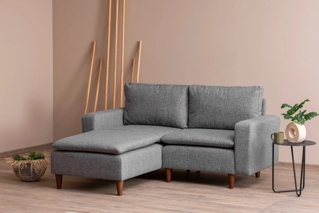 Hanah Home Rohová pohovka LUNGO MINI světle šedá