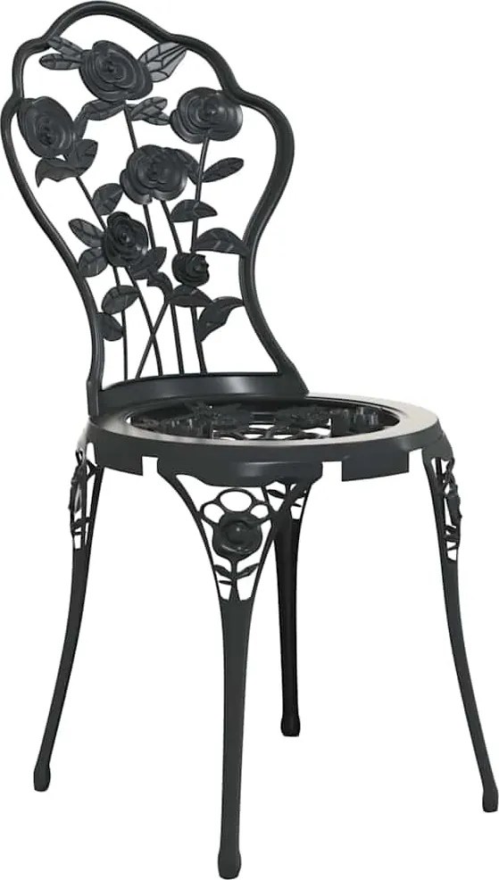 3dílný bistro set litý hliník černý 317739