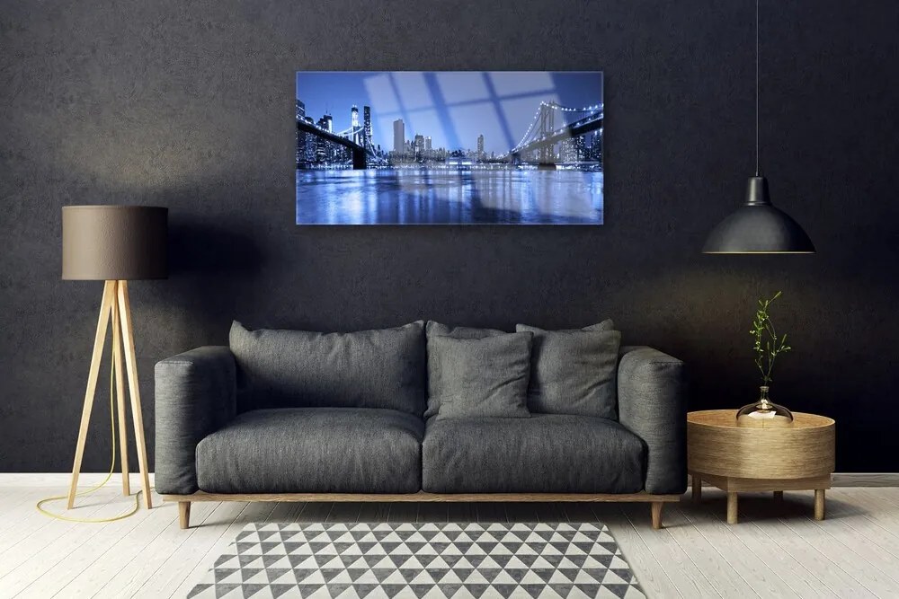 Obraz na skle Město Most Architektura 120x60 cm