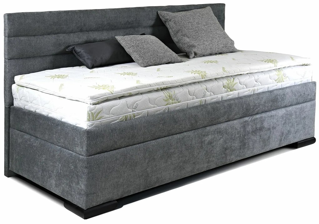 Postel boxspring VENETO s bočním čelem a úložným prostorem 100x200