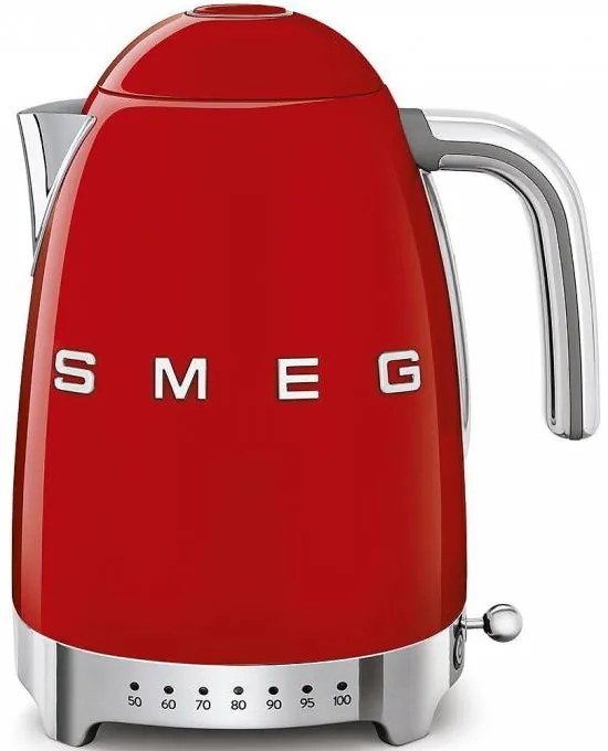 SMEG 50's Retro Style rychlovarná konvice 1,7 l s regulací teploty, červená, KLF04RDEU