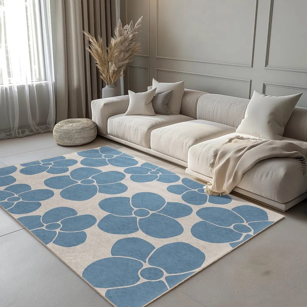 Modrý pratelný koberec 160x230 cm Blue Meadow – Mila Home