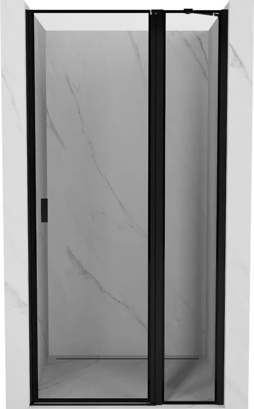 Mexen MIST, 1-křídlé sprchové dveře (1d+1s) 80x200 cm, 6mm čiré sklo s černým rámem, pravý, 8A4-080-000-70-70-P