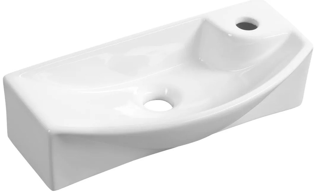 Sapho Carlo umývátko 45 x 23 cm asymetrické otvor pro baterii vpravo keramika bílá AR458