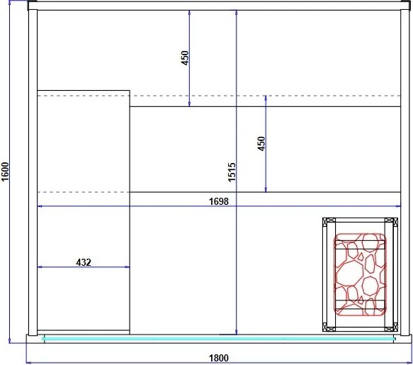 BPS-koupelny Kombinovaná sauna 2v1 - Infrasauna + finská sauna 180x160, 4-5 osob