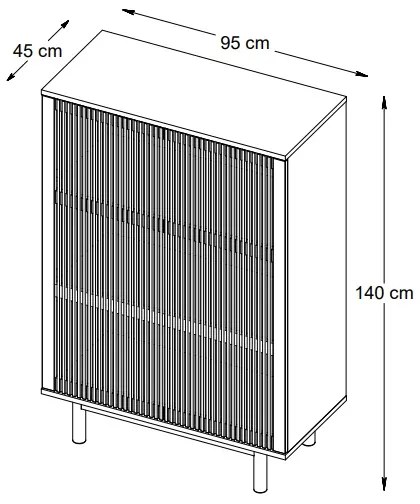 Designová skříňka Calloway 140 cm přírodní dub