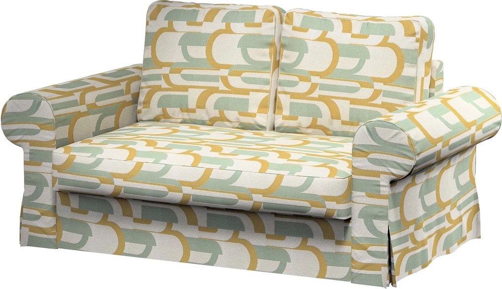 Potah na pohovku IKEA Backabro 2-místná, rozkládací barva zelená látka pletený vzor, vzorované